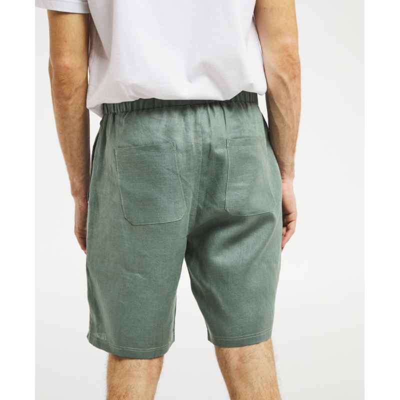 Short Liam made in France en lin kaki - La Gentle Factory