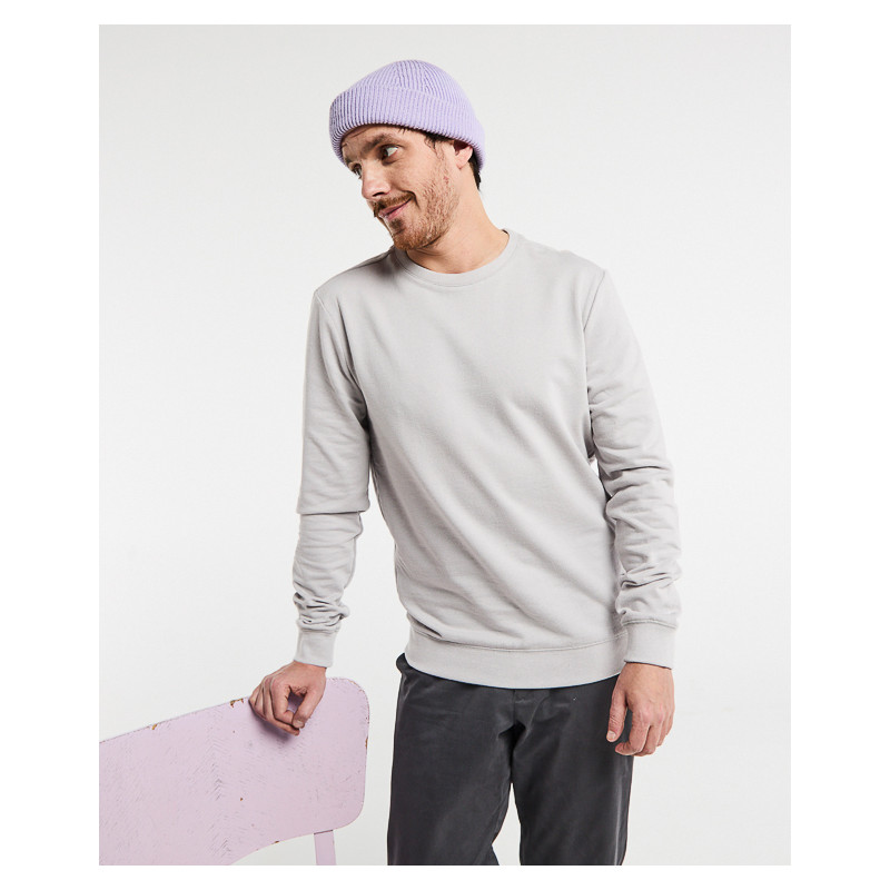 Sweat uni Homme Made In France petit prix Gris - La Gentle Factory