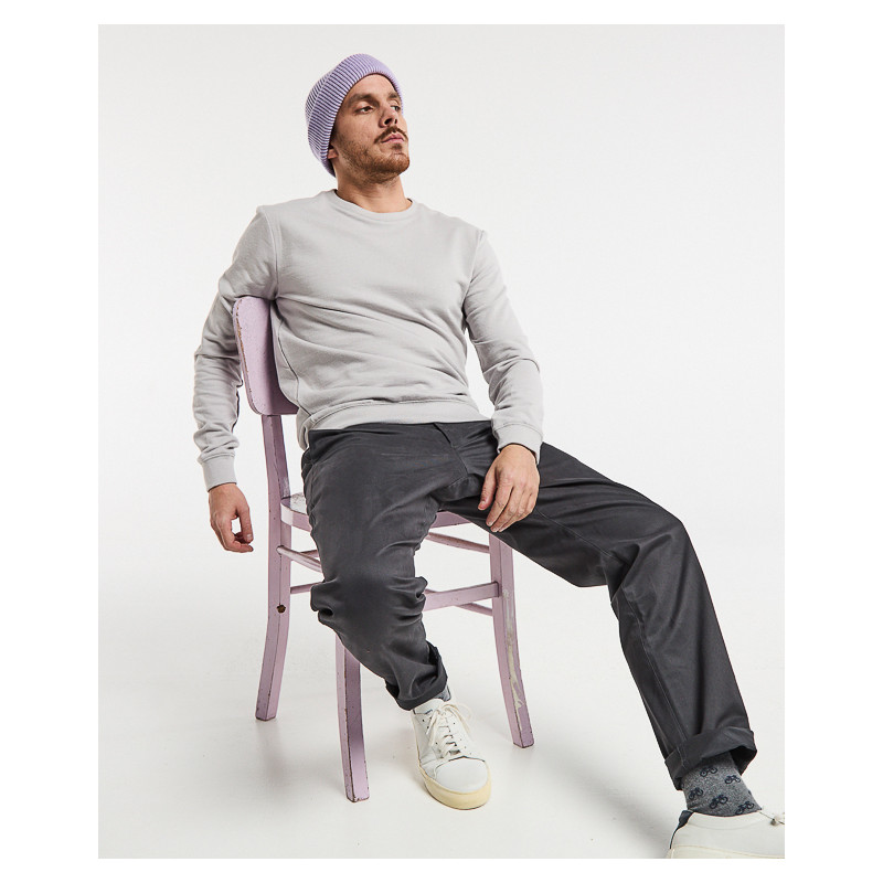 Sweat uni Homme Made In France petit prix Gris - La Gentle Factory