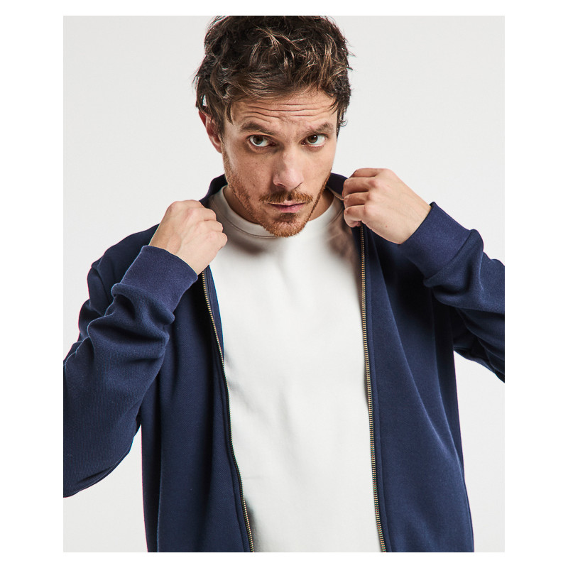 Sweat Made In France Recyclé & Zippé Pedro Bleu - La Gentle Factory