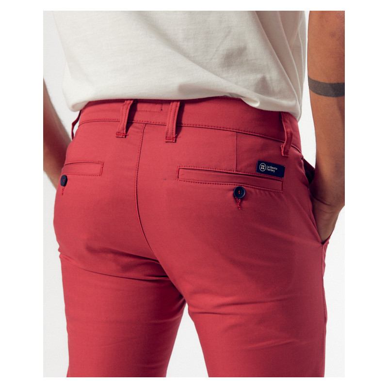 Pantalon Made In France Homme Chino Carlos Léger Rouge - La Gentle Factory